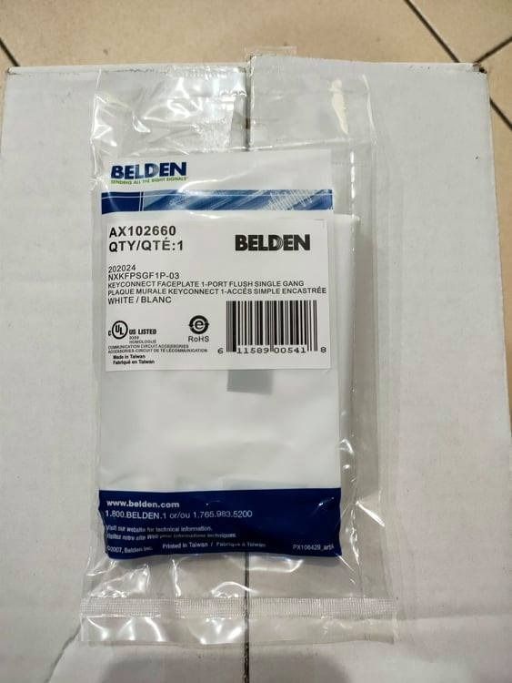 Belden Faceplate Simplex (1Gang), Computers & Tech, Parts & Accessories ...