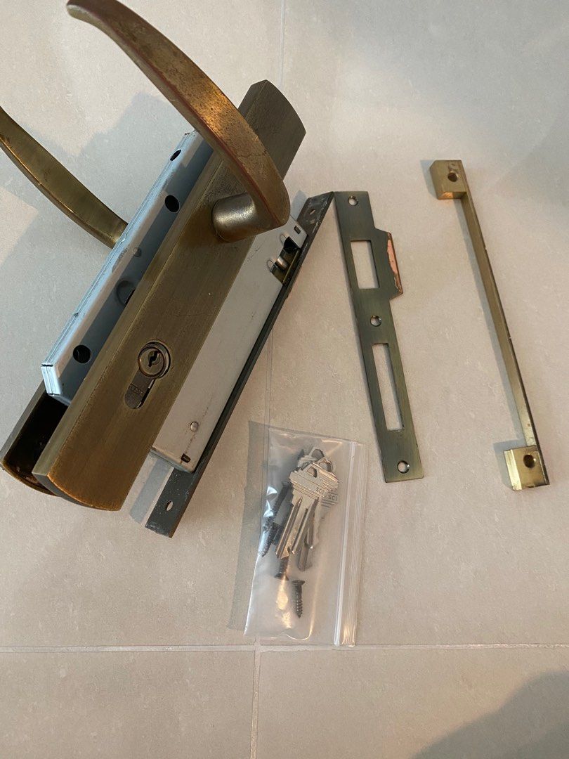 Bro hdb main door lock set, Furniture & Home Living, Security & Locks ...