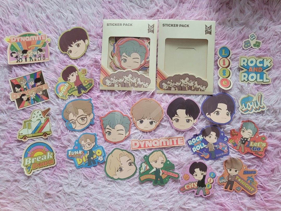 BTS TinyTAN Sticker Set (RM/JIN/SUGA/JHOPE/JIMIN/V/JUNGKOOK), Hobbies ...