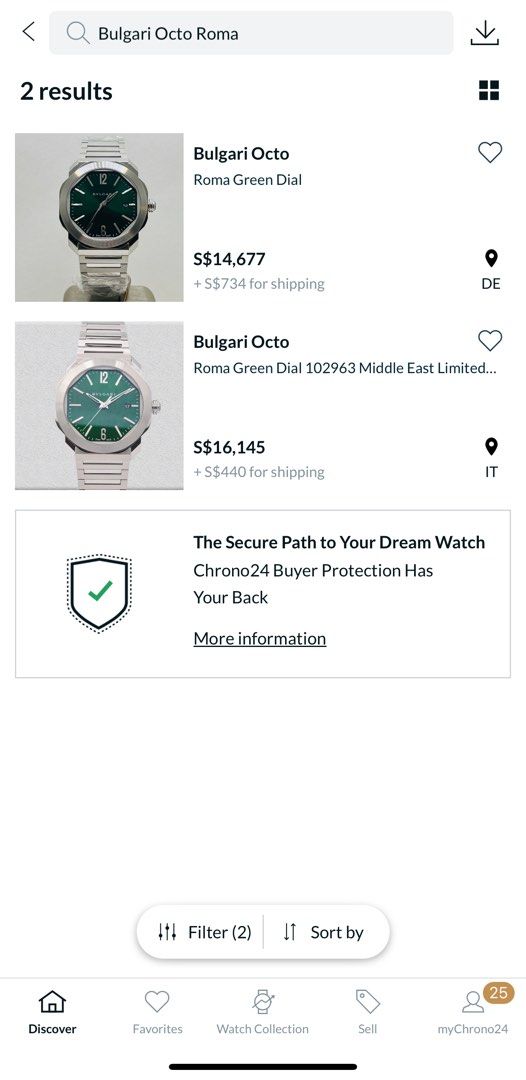 Bvlgari Octo Roma Green Dial (Limited Edition), Luxury, Watches on ...