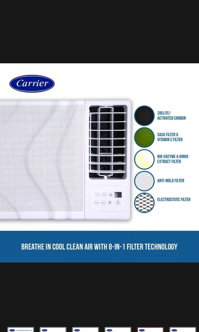 Carrier 1.0 HP Aura Side Discharge Window Aircon, TV & Home Appliances ...
