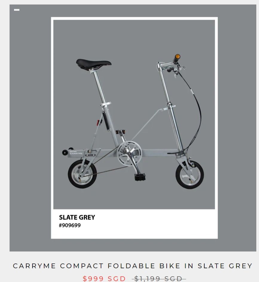 CarryMe Foldable Bicycle LTA Approved for Bus and MRT, Sports Equipment ...