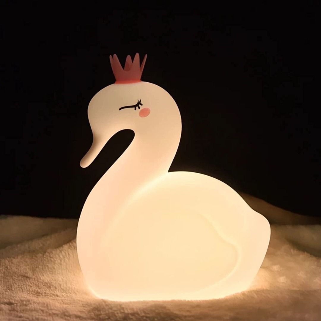 CASA LIFE BY LIGHTWAY Swan Night Light Rechargeable Silicone Soft ...