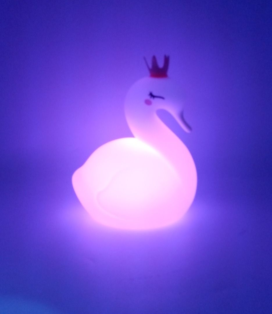 CASA LIFE BY LIGHTWAY Swan Night Light Rechargeable Silicone Soft ...