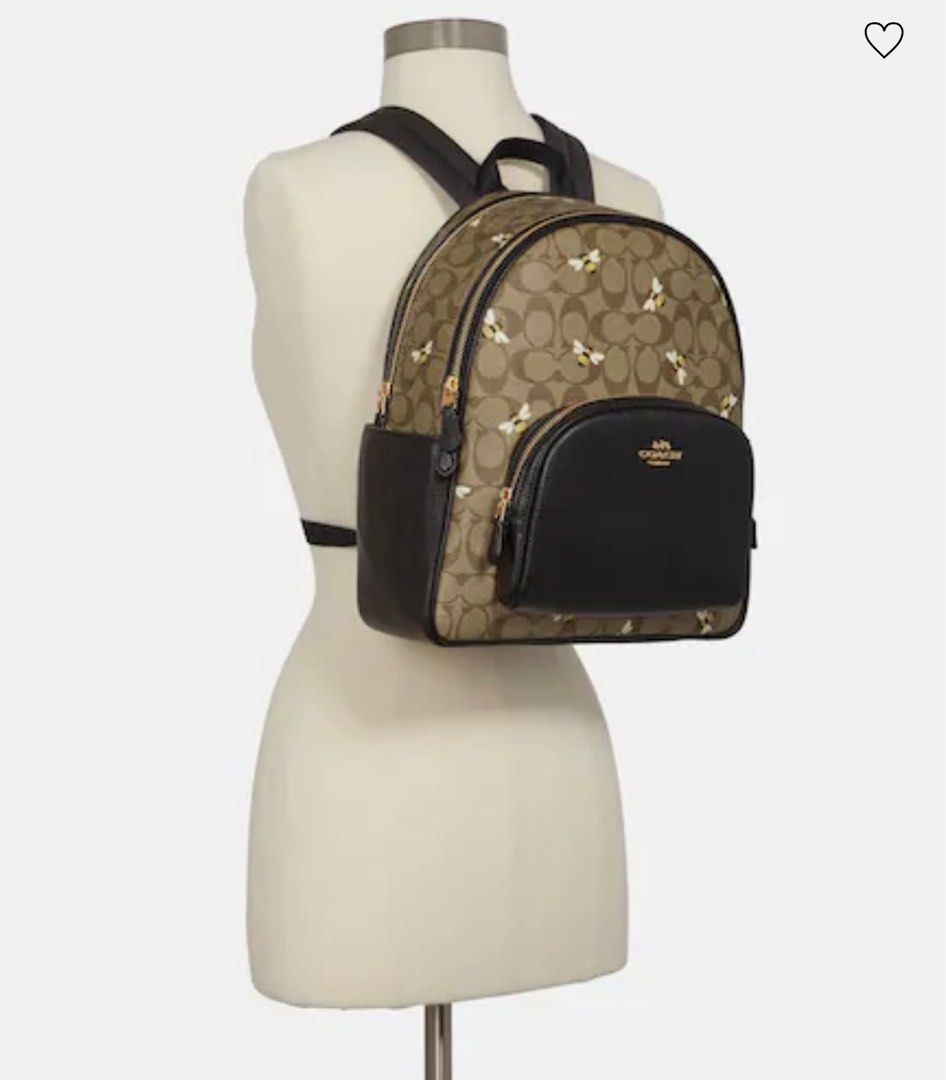 Coach Court Backpack In Signature Canvas With Bee Print, Women's ...