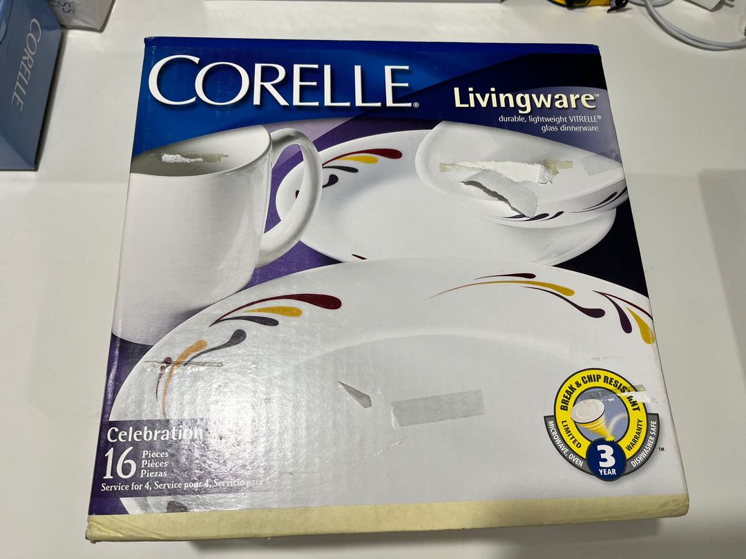 Corelle 16pc Celebration Dinnerware Set, Furniture & Home Living ...