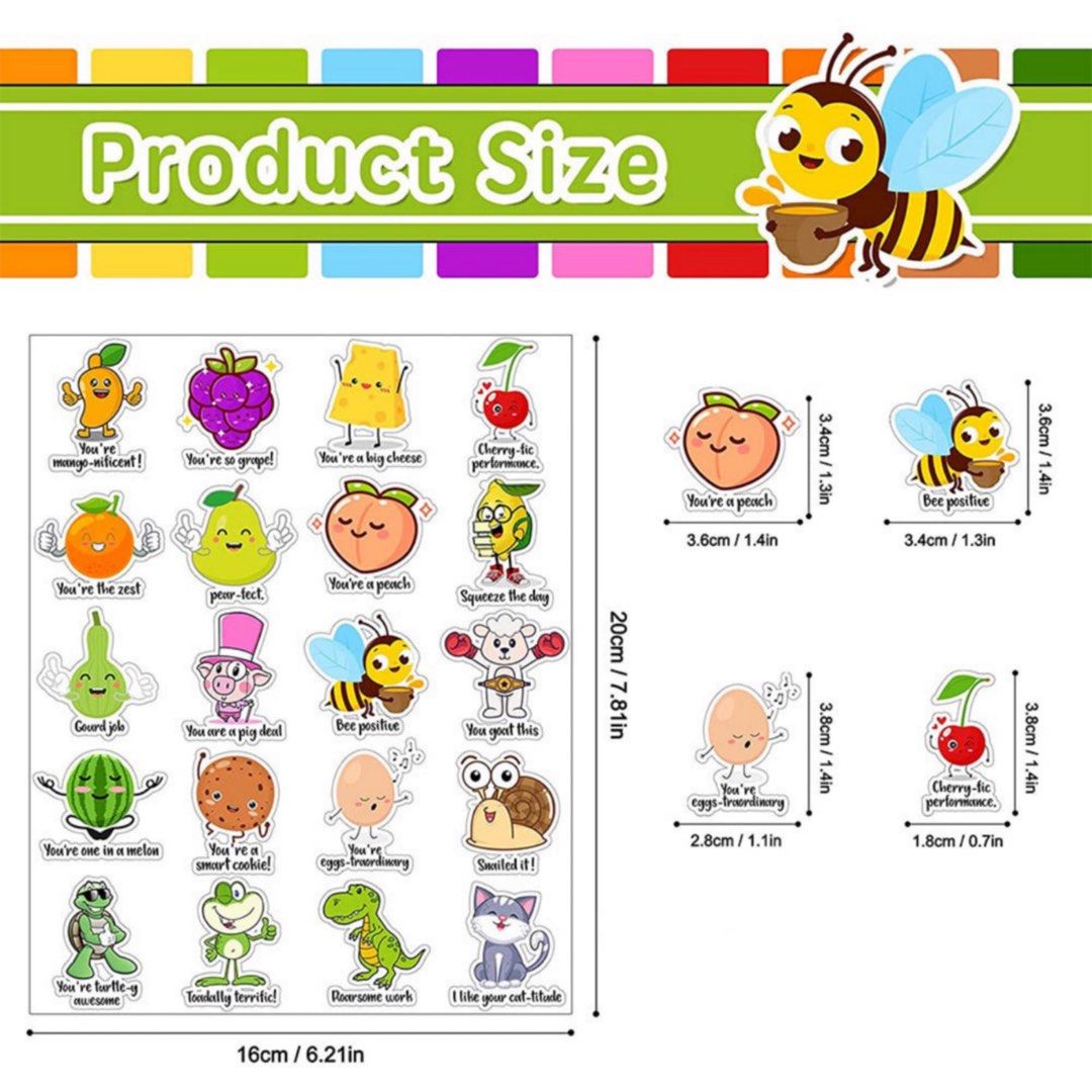 Cute Reward Stickers with Motivational words for School Teacher Kids ...