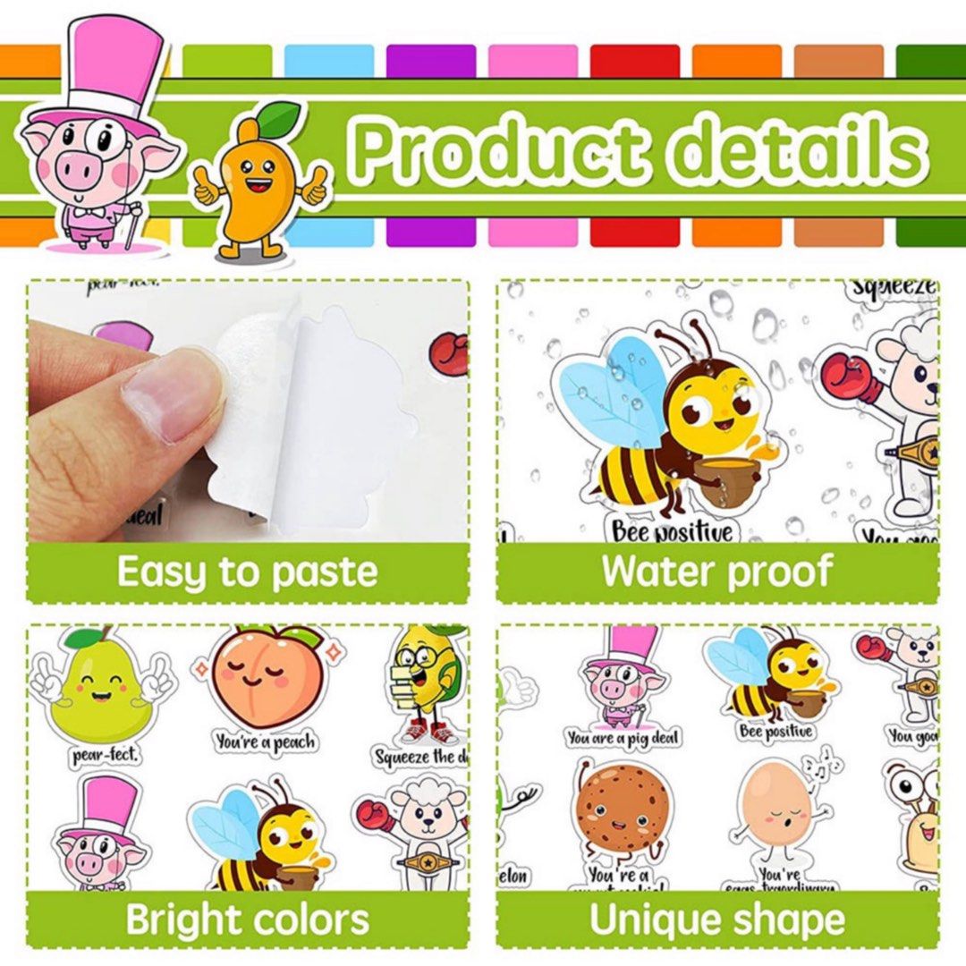 Cute Reward Stickers with Motivational words for School Teacher Kids ...