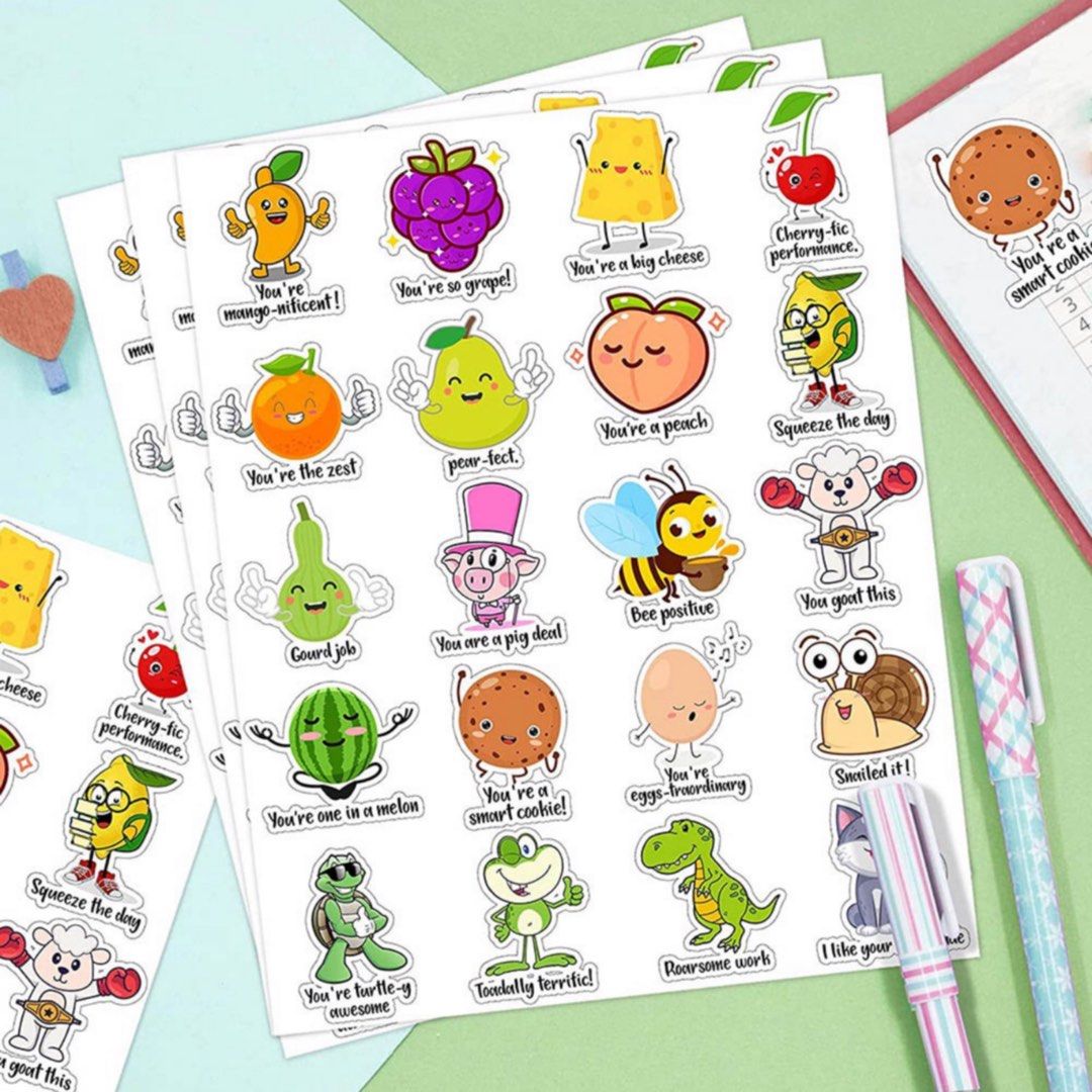 Cute Reward Stickers with Motivational words for School Teacher Kids ...