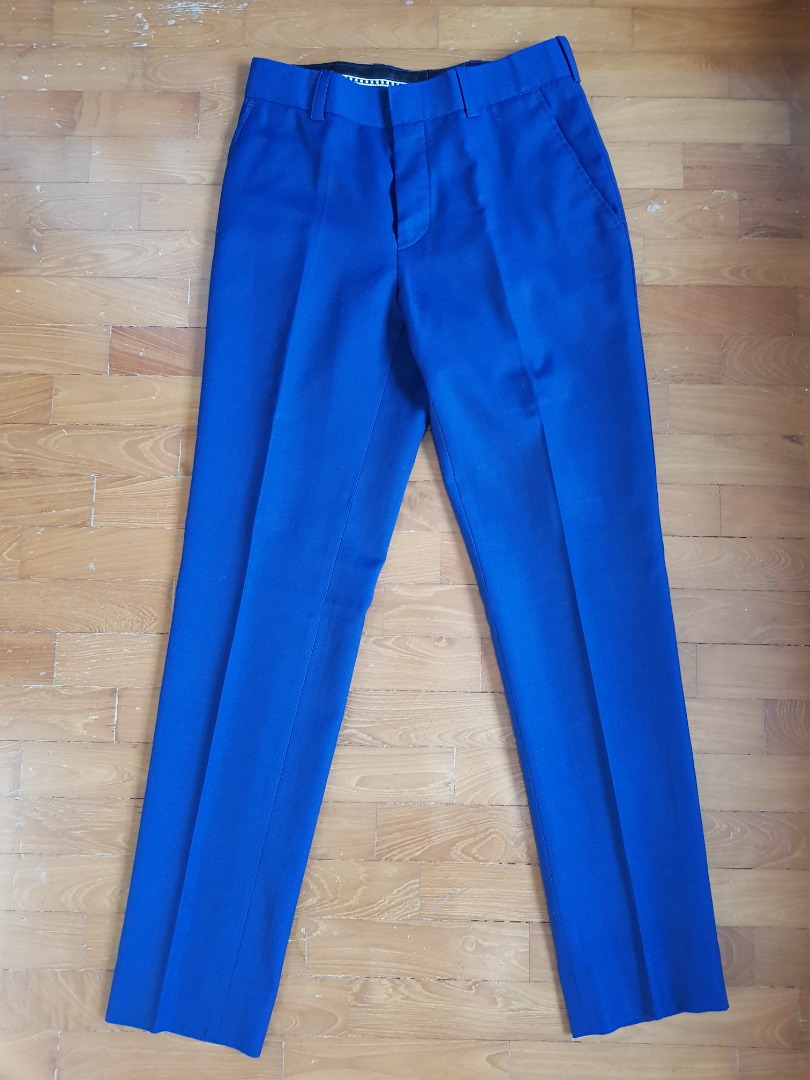 Dark Blue Trousers, Men's Fashion, Bottoms, Trousers on Carousell