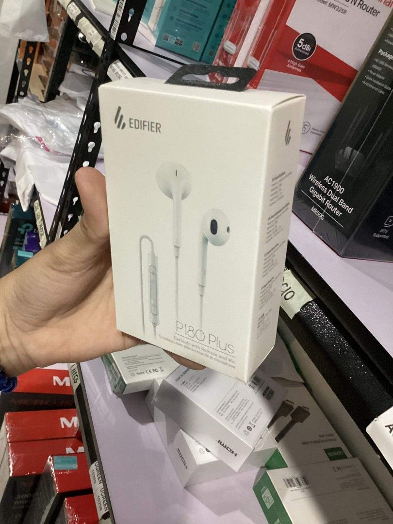 Edifier P180 Plus Earbuds with Remote and Mic White, Audio, Headphones ...