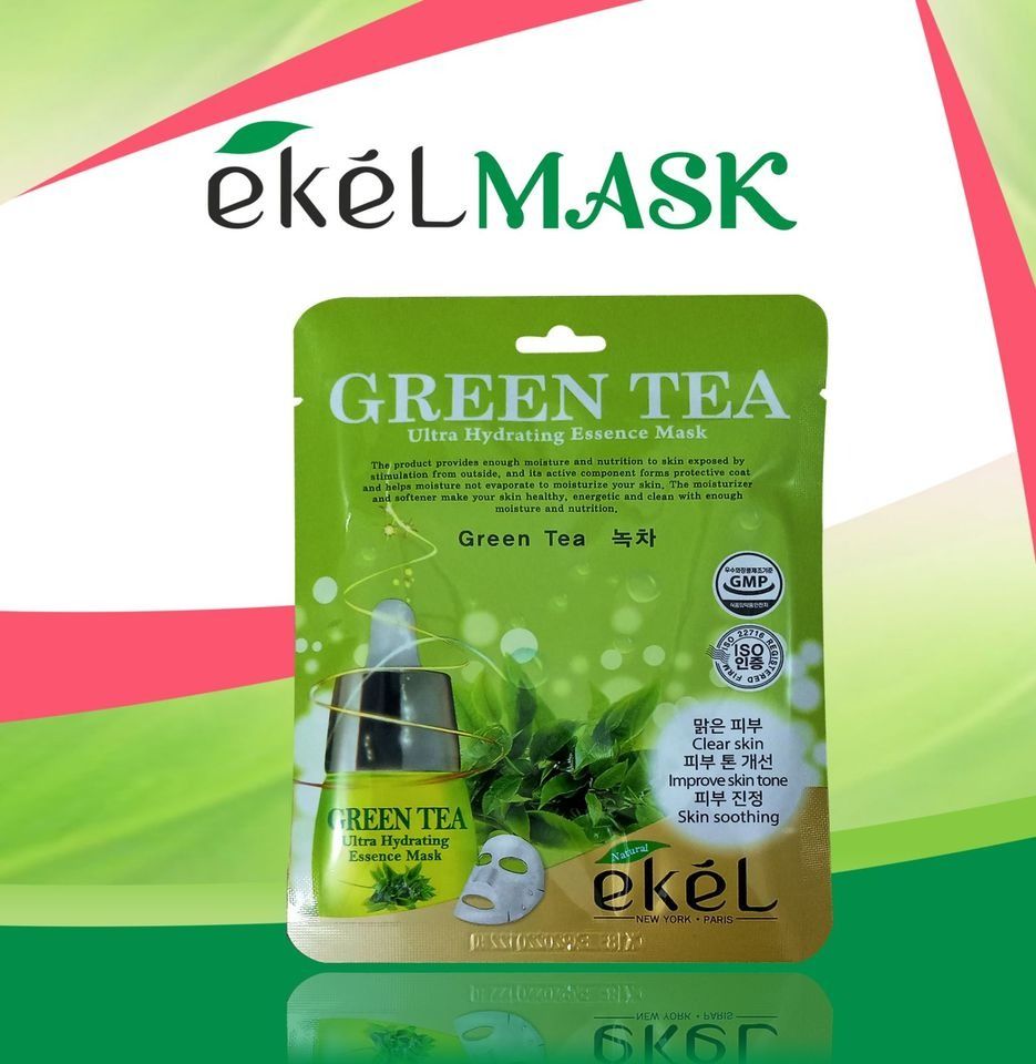 EKEL Korean Sheet Mask Green Tea 1piece, Beauty & Personal Care, Face ...