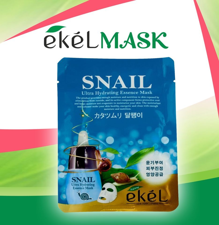 EKEL Korean Sheet Mask Snail, Beauty & Personal Care, Face, Face Care ...