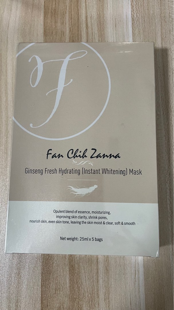 Fan Chih Zanna Ginseng Fresh Hydrating (Instant Whitening) Mask, Beauty ...