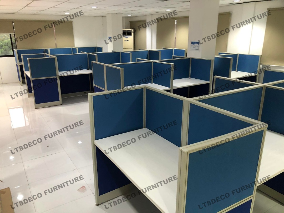 FULL FABRIC WORKSTATION TABLE OFFICE PARTITION -- MODULAR FURNITURE ...