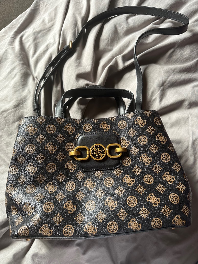 guess handler logo satchel crossbody sling bag, Women's Fashion, Bags ...