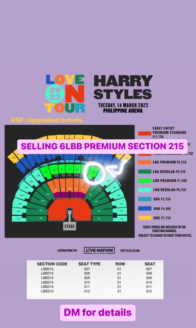 Harry styles LB B PREMIUM tickets, Tickets & Vouchers, Event Tickets on ...