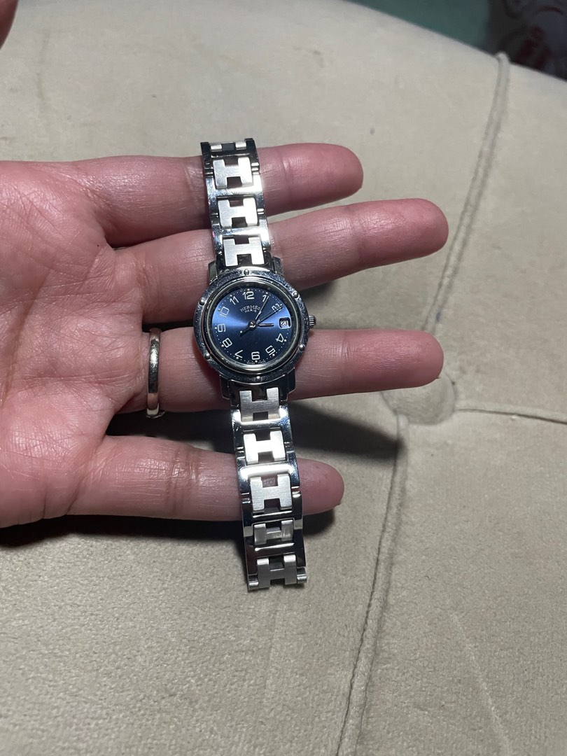 Hermes Clipper Watch Blue Face, Luxury, Watches on Carousell