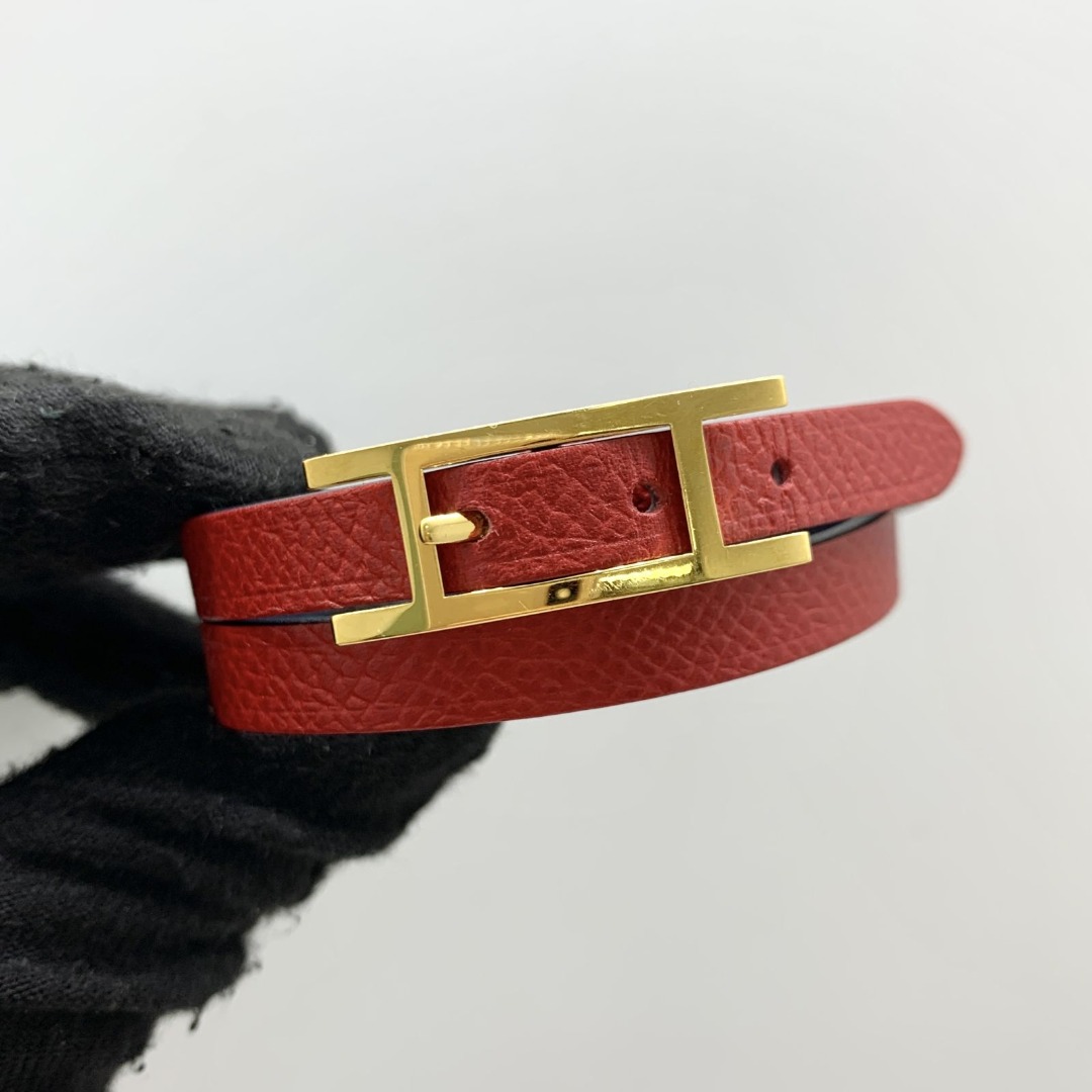 HERMES RED/BLUE API DOUBLE TOUR STAMP M BRACELET 227029343 EK, Luxury ...
