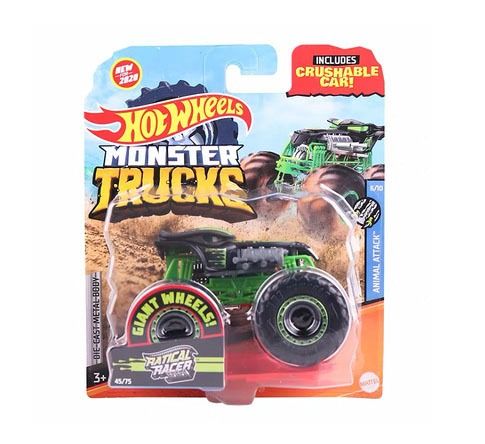 Hot Wheels Monster Trucks 1:64 Scale Ratical Racer Includes Crushable ...