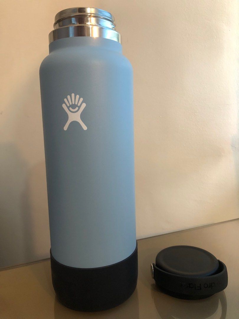 Hydroflask 40oz Wide Mouth (Rain) with Boot, Furniture & Home Living ...