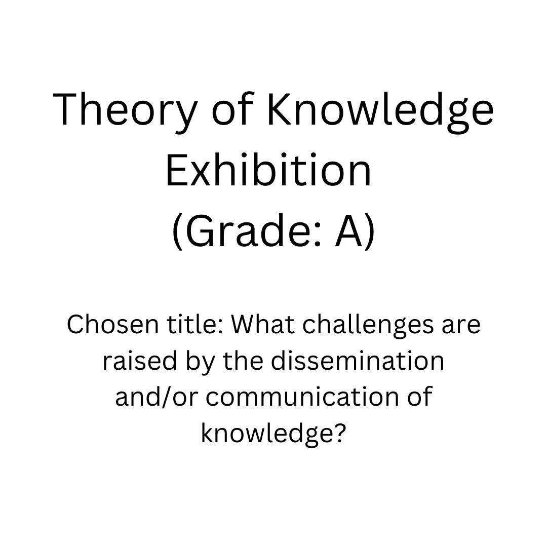IB Theory of Knowledge Exhibition, Hobbies & Toys, Books & Magazines ...