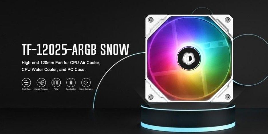 Id-cooling TF-12025 SNOW WHITE id cooling tf 12025 computer pc fan 120mm argb rgb 5v sync ...