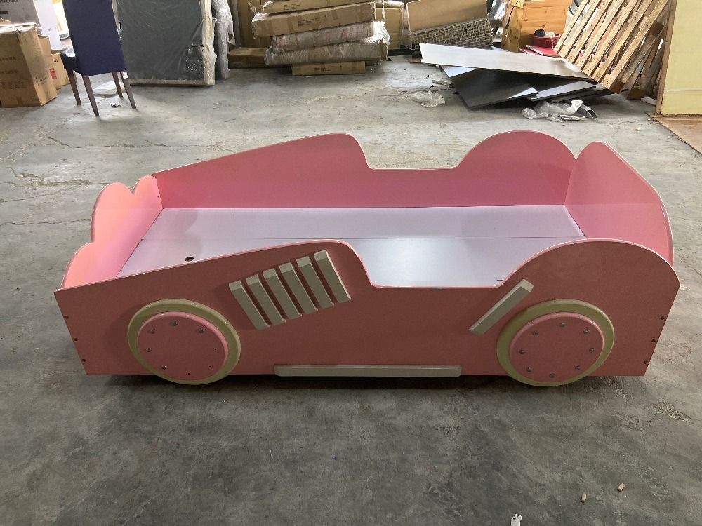 Kids Car Design Single Bed Frame Pink Colour / Rekaan Kereta Kanak ...