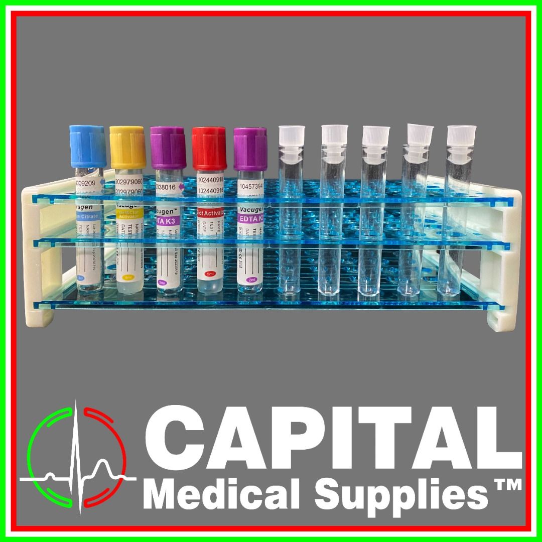 Laboratory Test Tube Rack Plastic ( Blue 50 well /, Health & Nutrition ...