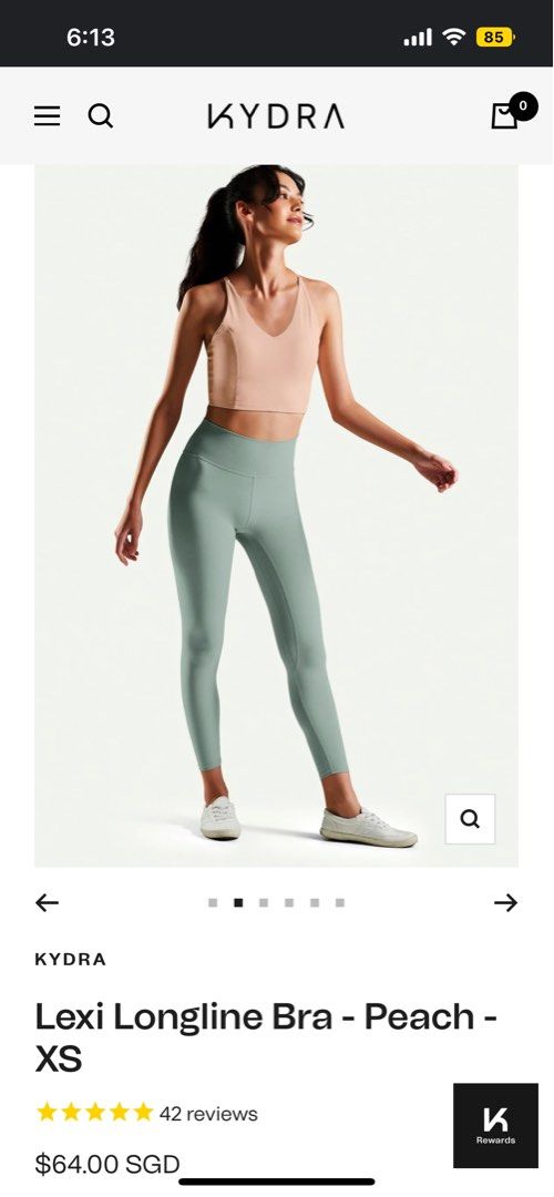 lexi longline bra in Peach, Women's Fashion, Activewear on Carousell