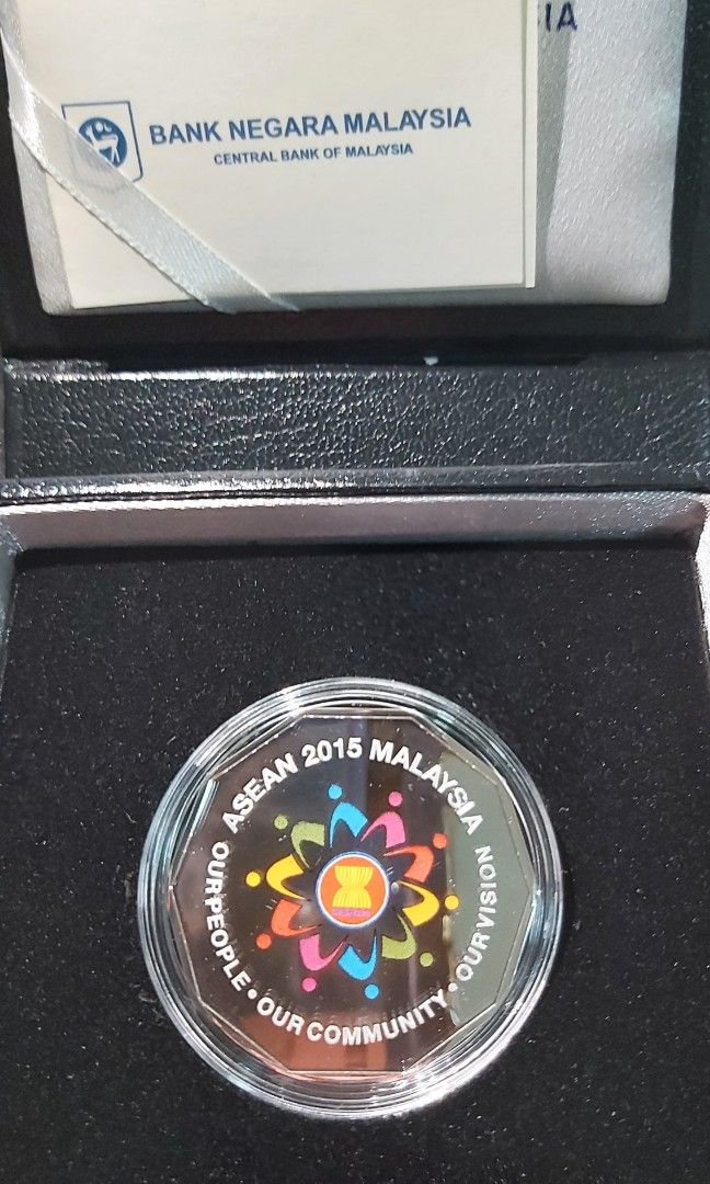 Malaysia Asean single silver colour commemorative proof coin, Hobbies ...