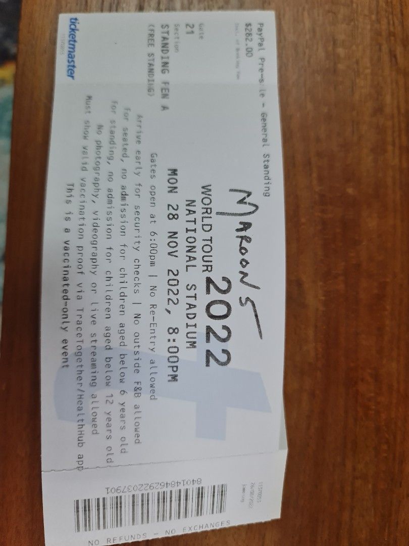 Maroon 5 world tour 2022, Tickets & Vouchers, Event Tickets on Carousell