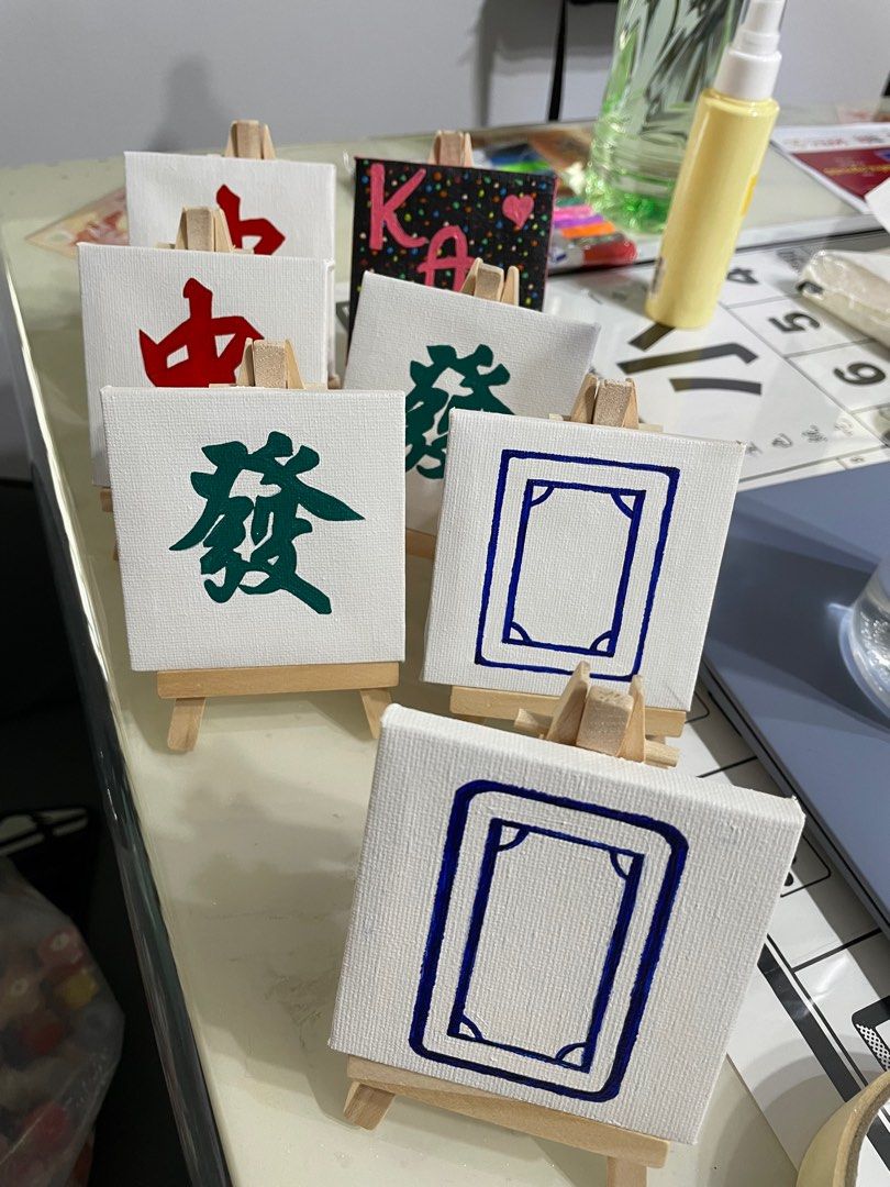Miniature mahjong painting, Hobbies & Toys, Stationery & Craft, Art ...