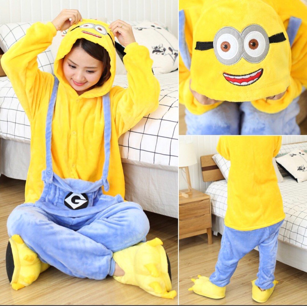 Minion Costume (Adult) Jumpsuit Onesie, Men's Fashion, Tops & Sets ...