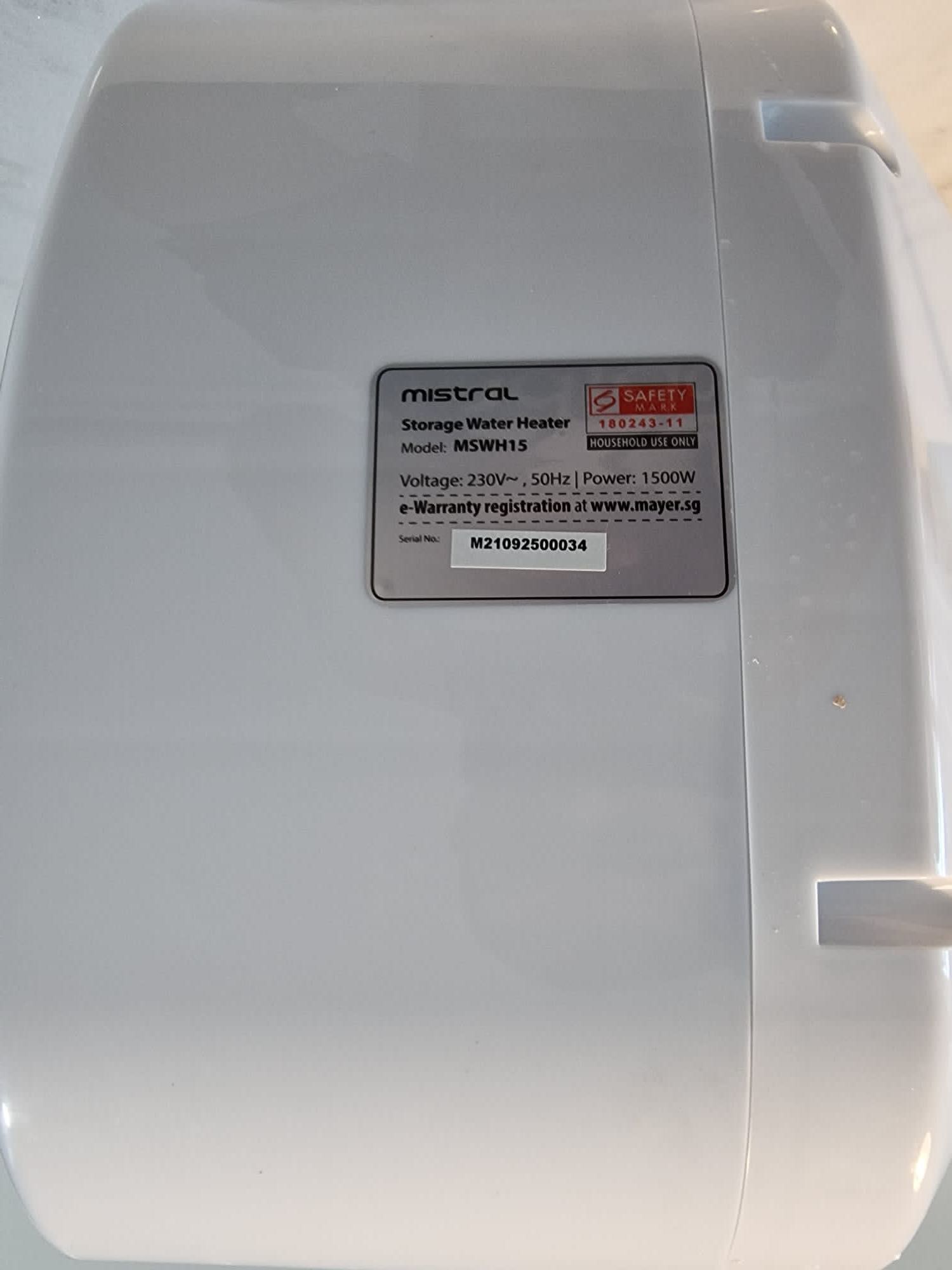 15litres Mistral electric storage heater , TV & Home Appliances, Water ...