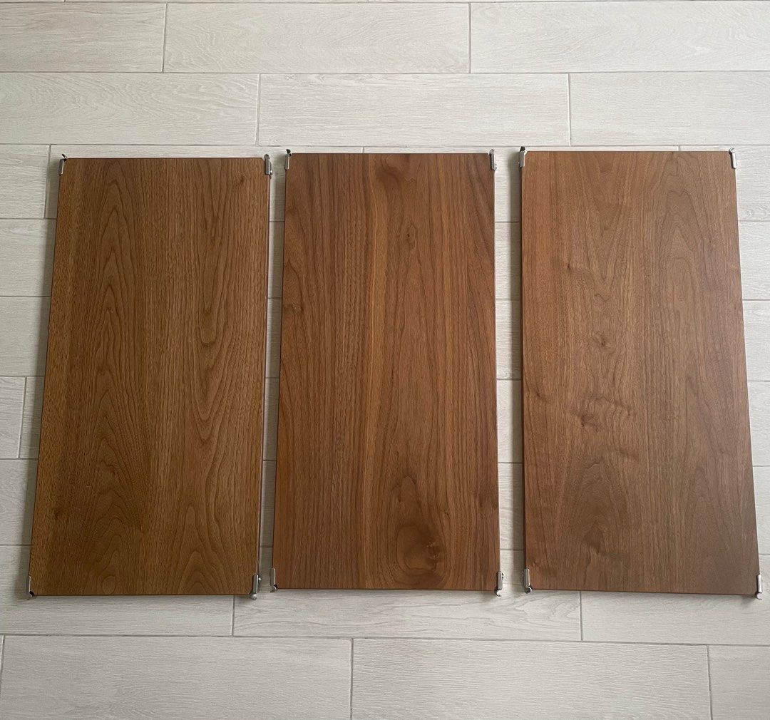 MUJI Stainless Unit Shelf - Walnut (SHELVES ONLY, no frame), Furniture ...