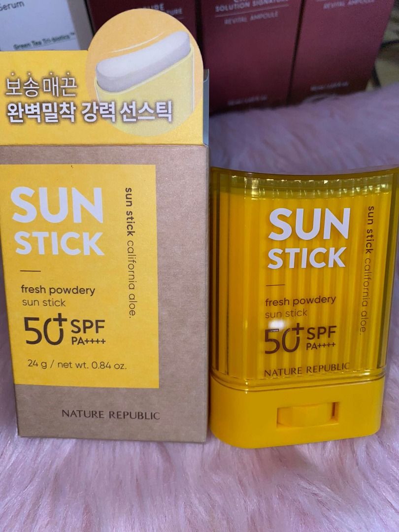 Nature Republic California Aloe fresh powdery sun stick SPF50, Beauty & Personal Care, Face ...