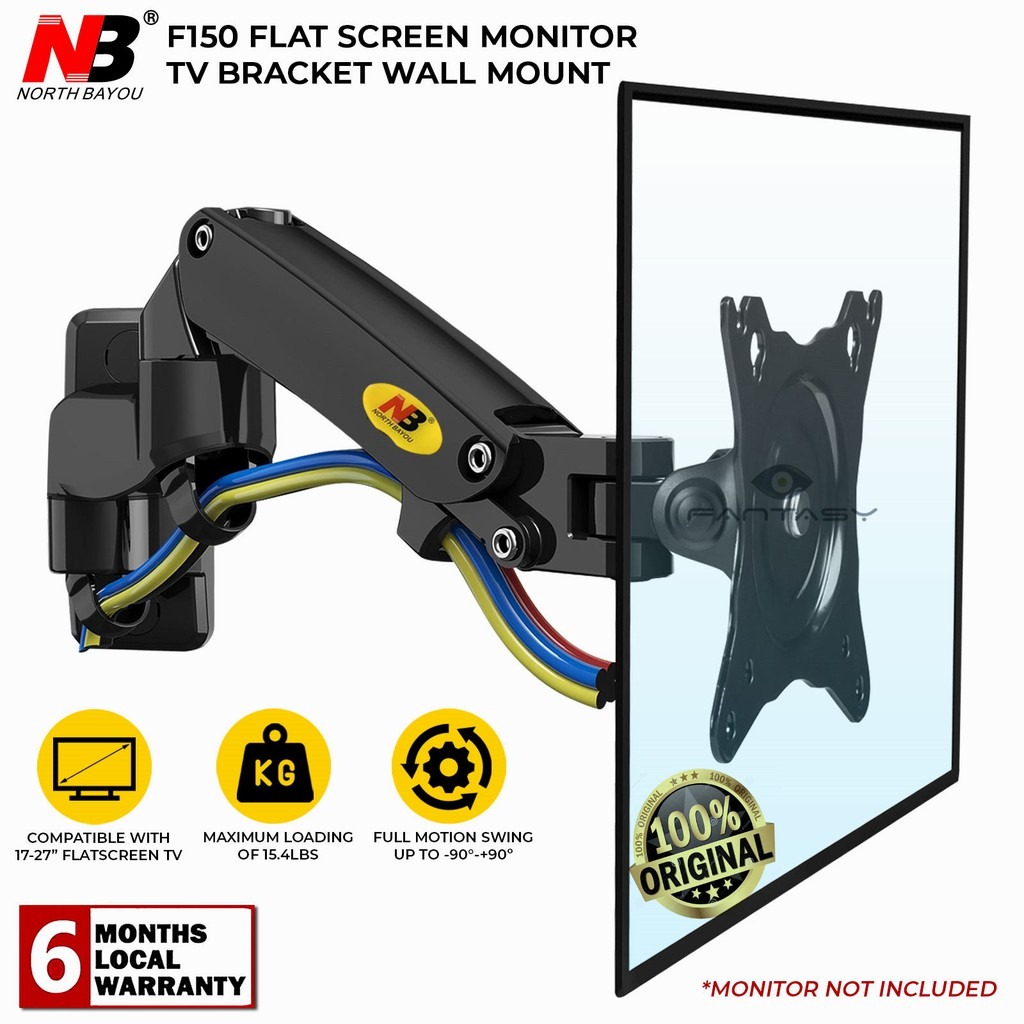 NB North Bayou F150 17"-27" weight 2-7KG Full Motion Monitor Wall Mount ...