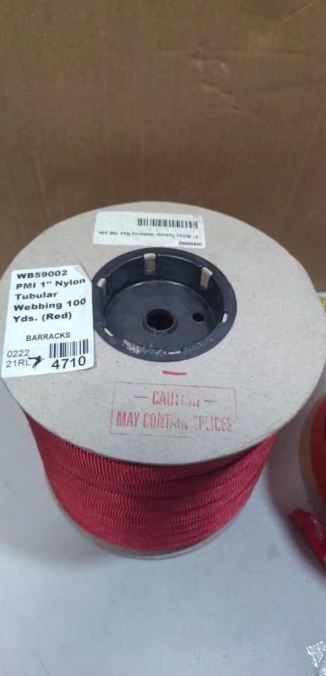 Nylon Tubular Webbing PMI 1" 100 Yds. (Red) WB59002, Commercial ...