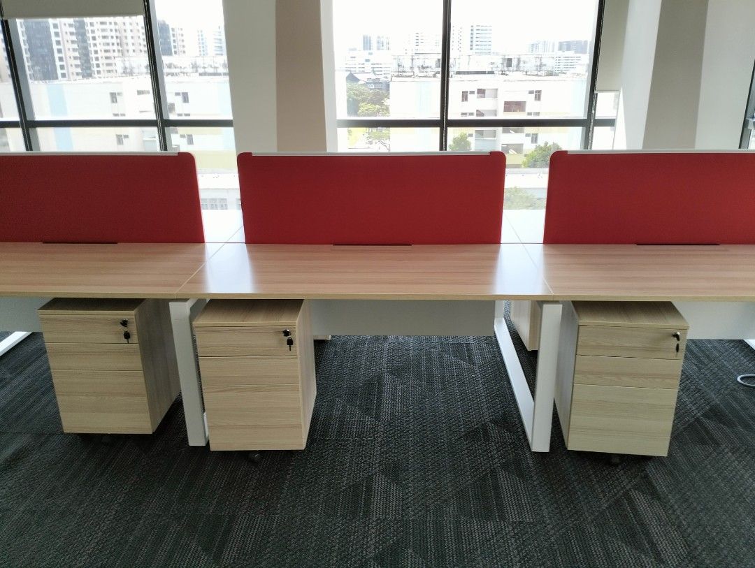 Office Table, 6 persons work station., Furniture & Home Living ...