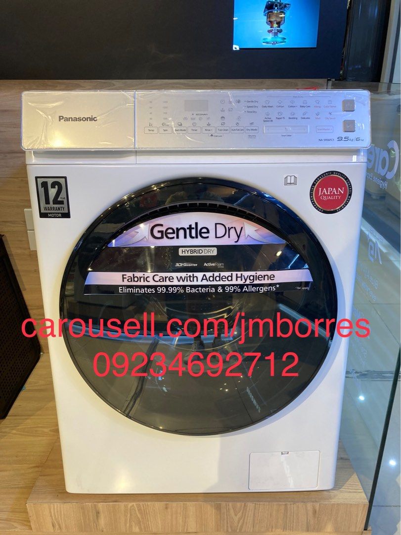 panasonic front load washing machine washer and dryer inverter 9.5kg 10 ...