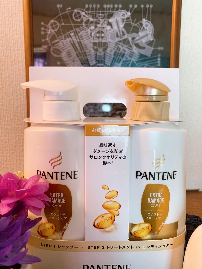 PANTENE Extra Damage Care Shampoo & Treatment Conditioner 400g x 2, Beauty & Personal Care, Hair ...