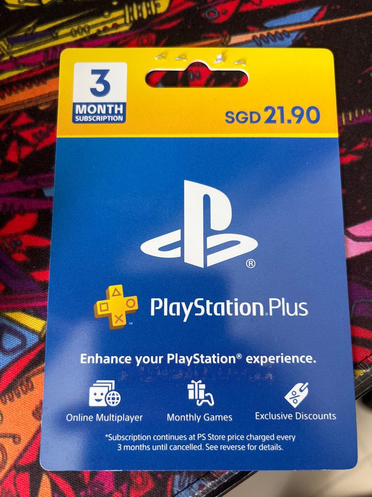 Playstation Plus 3 Months. Worth $21.90, Video Gaming, Gaming ...
