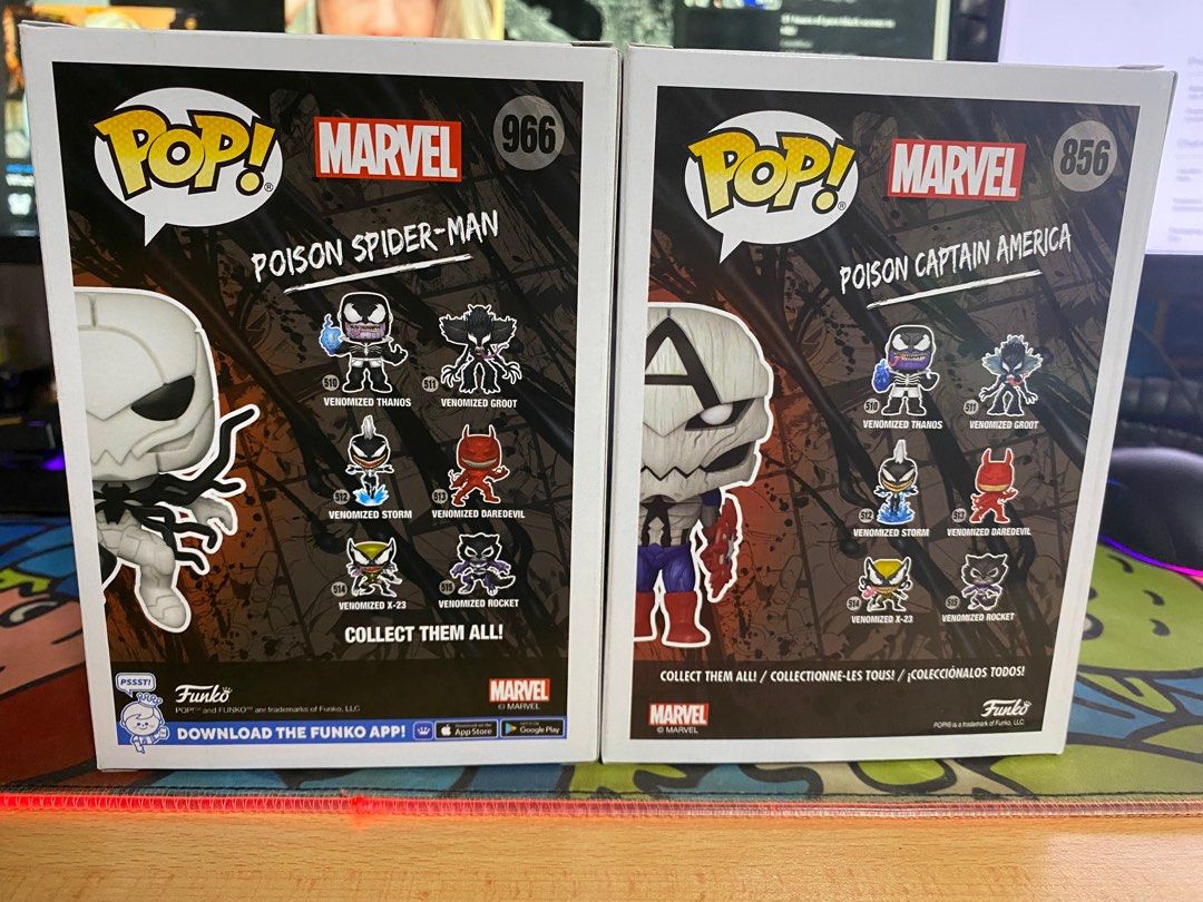Poison Spider-Man & Poison Captain America Funko Pop! - Marvel Avengers ...