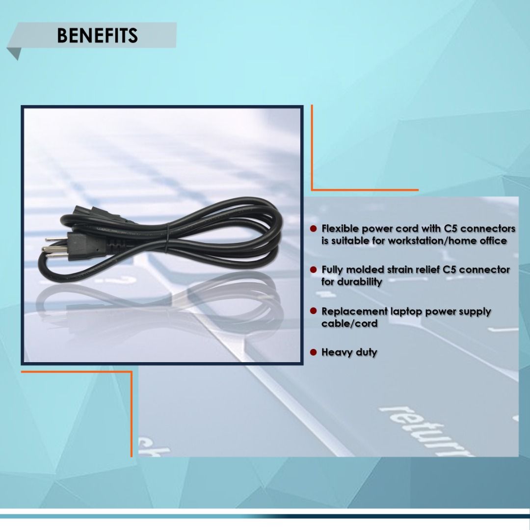 POWERCORD AC 10A 250V 3-PRONG FEMALE, 3-PIN MALE, 1.5-meter, HEAVY DUTY ...