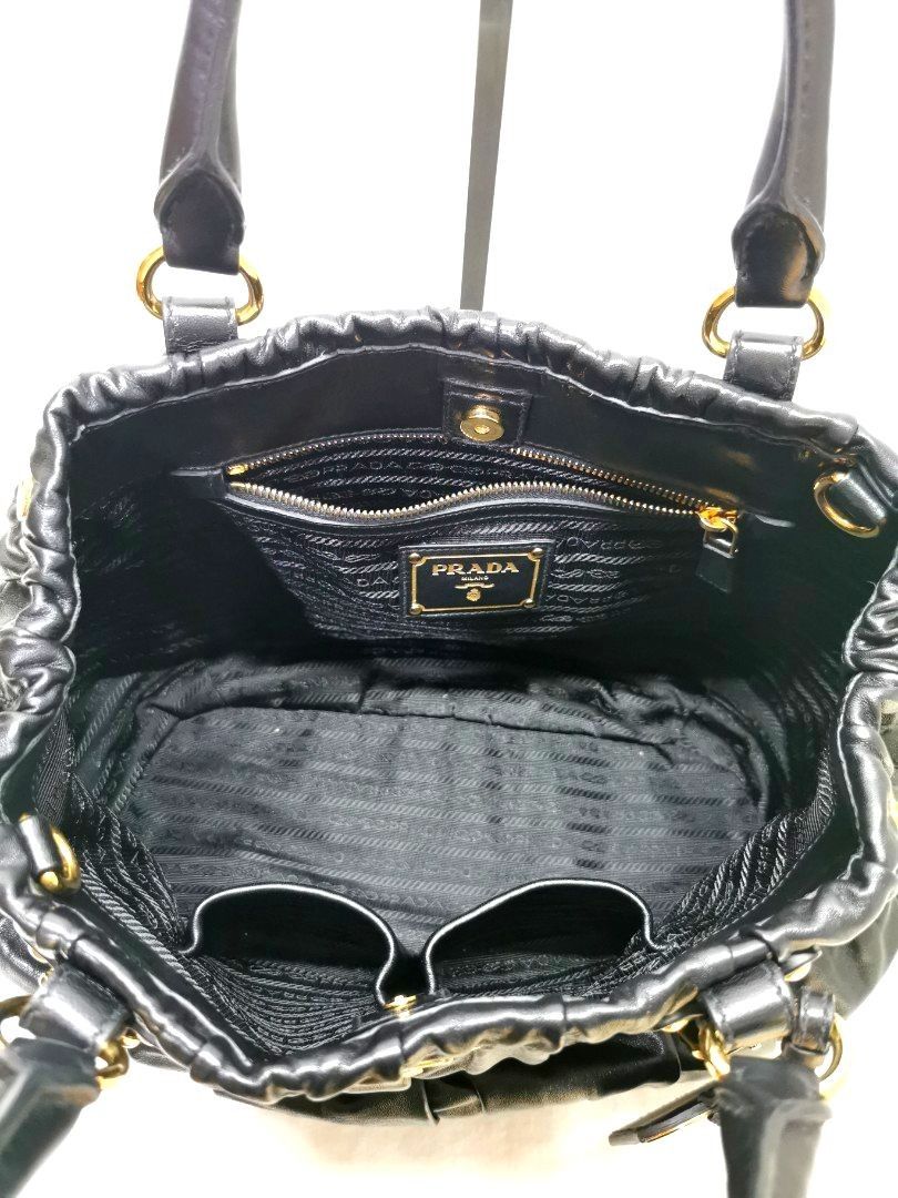 Prada lambskin Black leather bag, Luxury, Bags & Wallets on Carousell