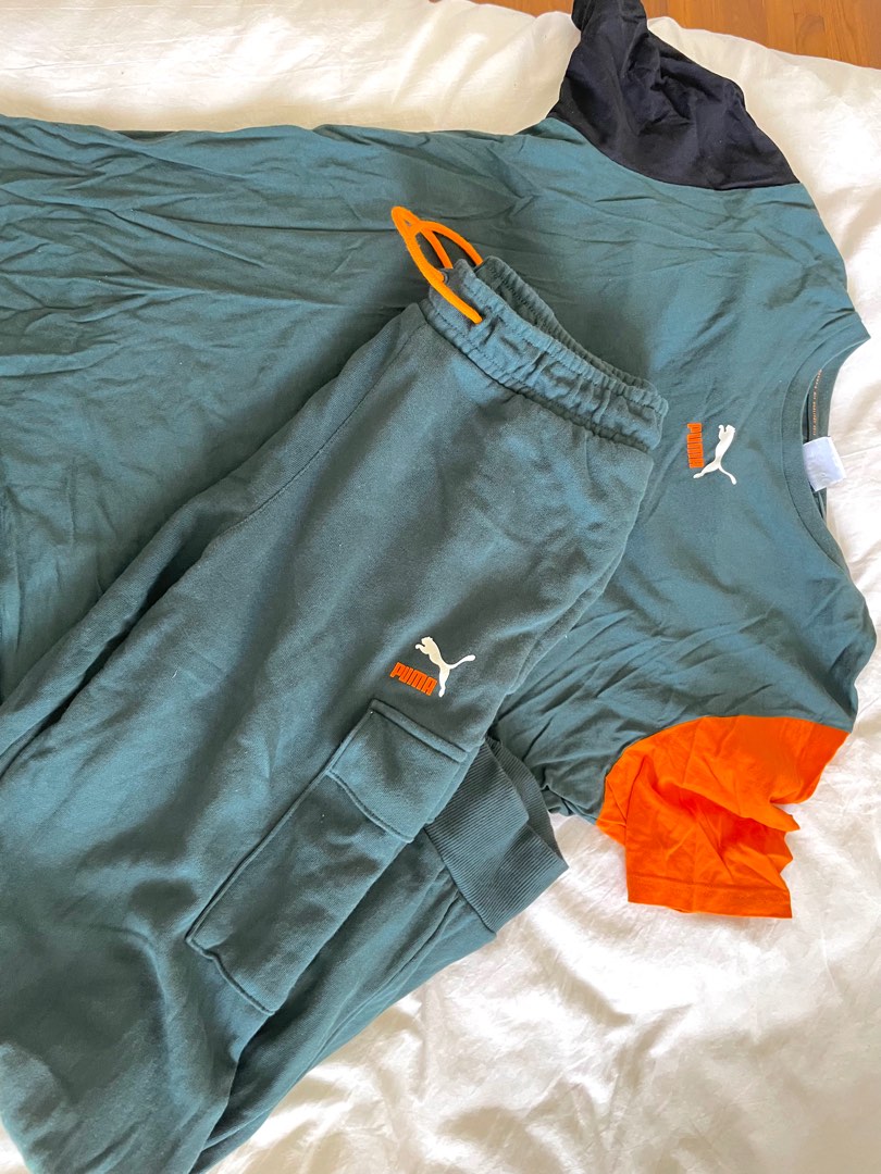 Puma green sets, Men's Fashion, Tops & Sets, Tshirts & Polo Shirts on ...