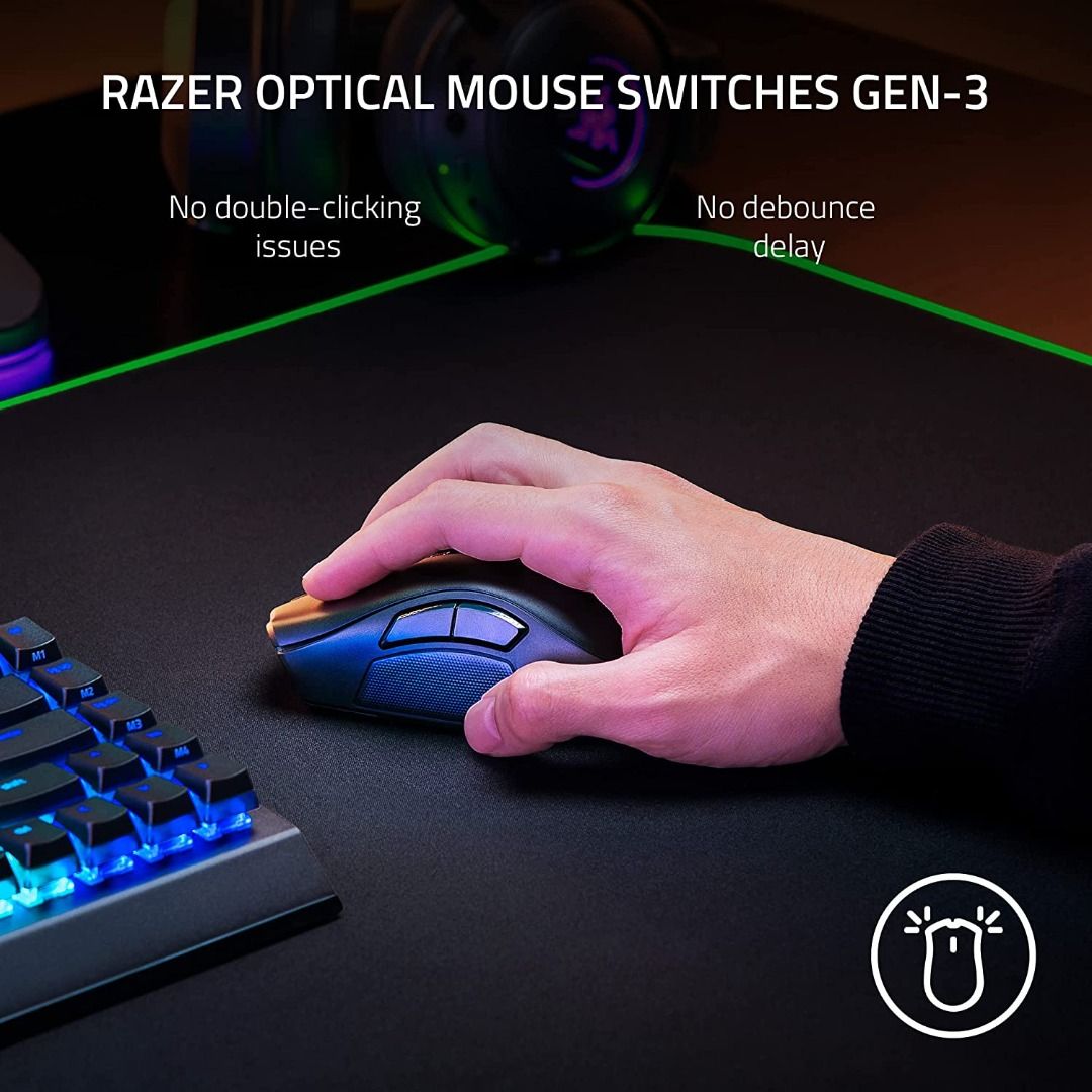 Razer Naga V2 Pro MMO Wireless Gaming Mouse with HyperScroll Pro Wheel ...