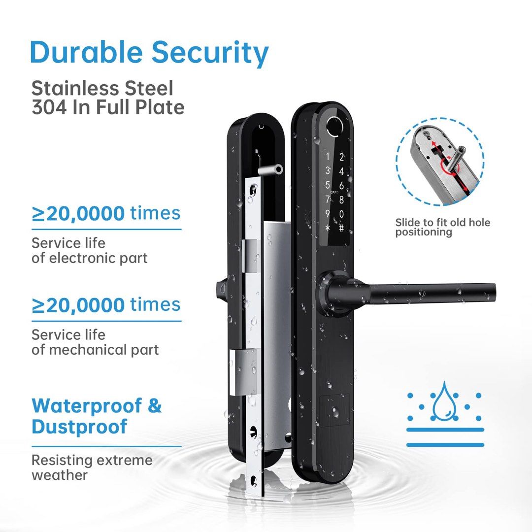 Ruveno Slim Smart Door Lock, Furniture & Home Living, Security & Locks ...