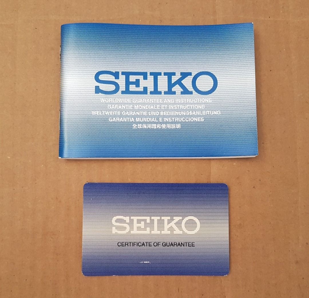 Seiko Wristwatch Warranty Card and Booklet, Seiko Certificate of ...